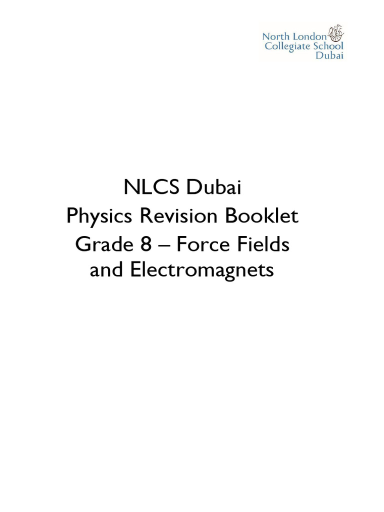 Grade 8 Physics - Force Fields and Electromagnets - Revision Booklet + ANS | PDF | Weight ...