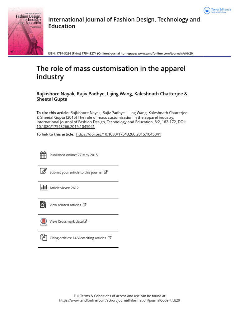 Mass Customisation in Apparel Industry | PDF | Image Scanner
