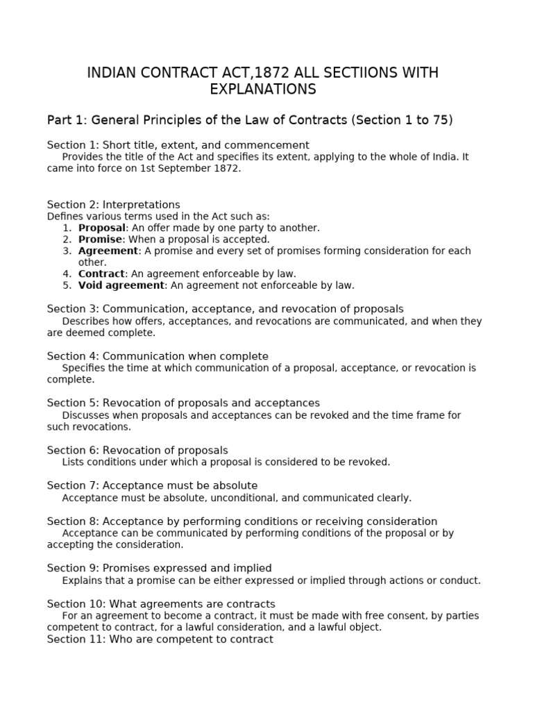 Indian Contract Act 1872 Explained | PDF | Guarantee | Law Of Agency