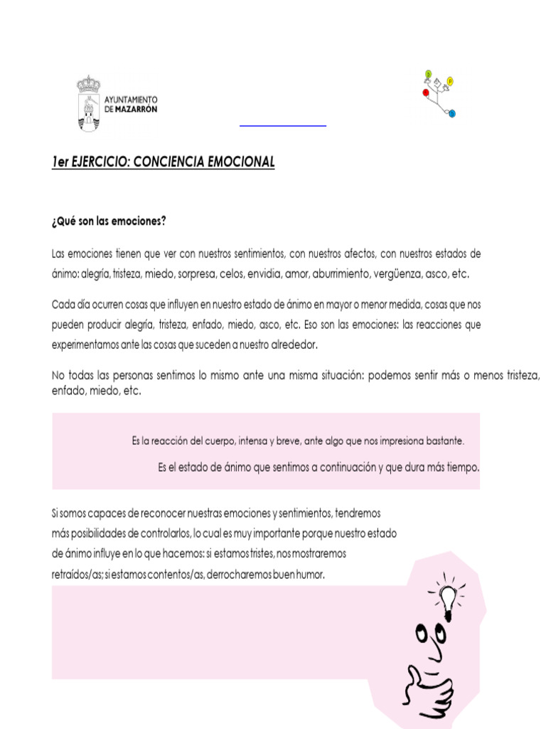 Ejercicios de Conciencia Emocional | PDF | Las emociones | Asco