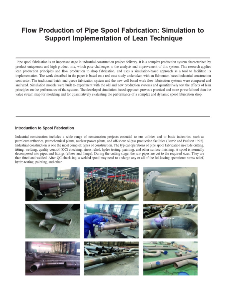 CN Flow Production of Pipe Spool Fabrication | PDF | Pipe (Fluid ...