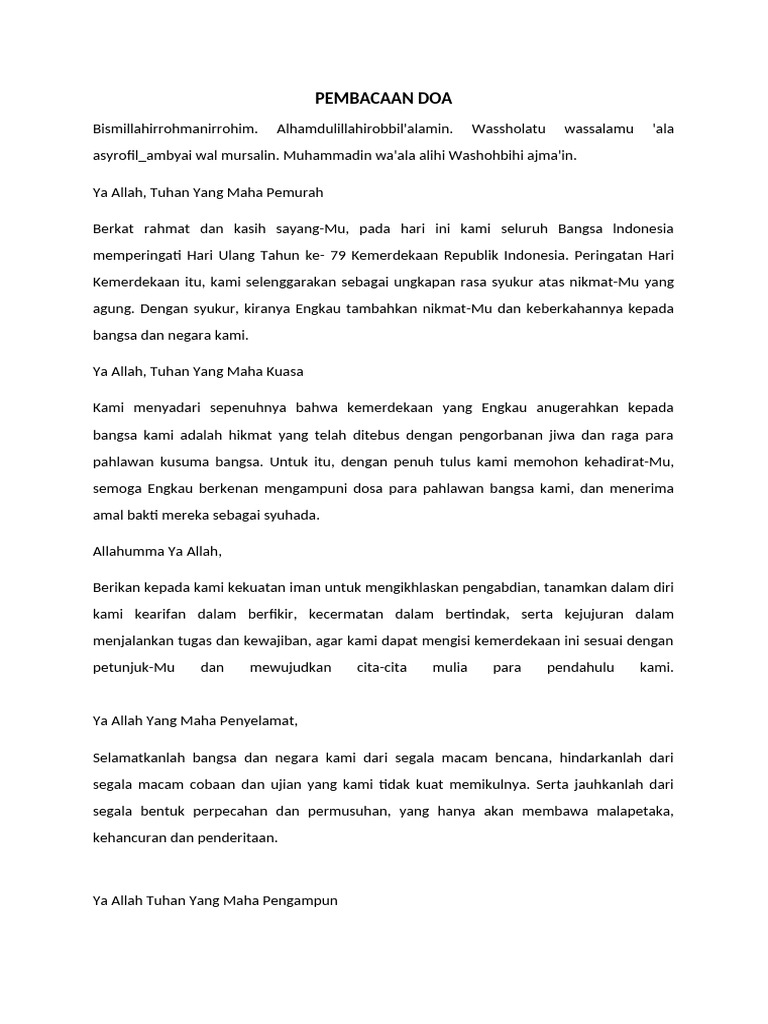 Pembacaan Doa | PDF