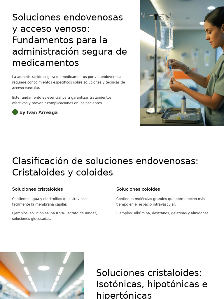 Soluciones Endovenosas y Acceso Venoso Fundamentos para La ...