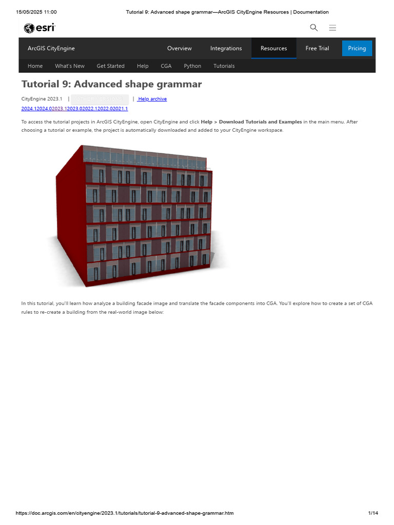 Advanced CGA Shape Grammar Tutorial | PDF | Computing