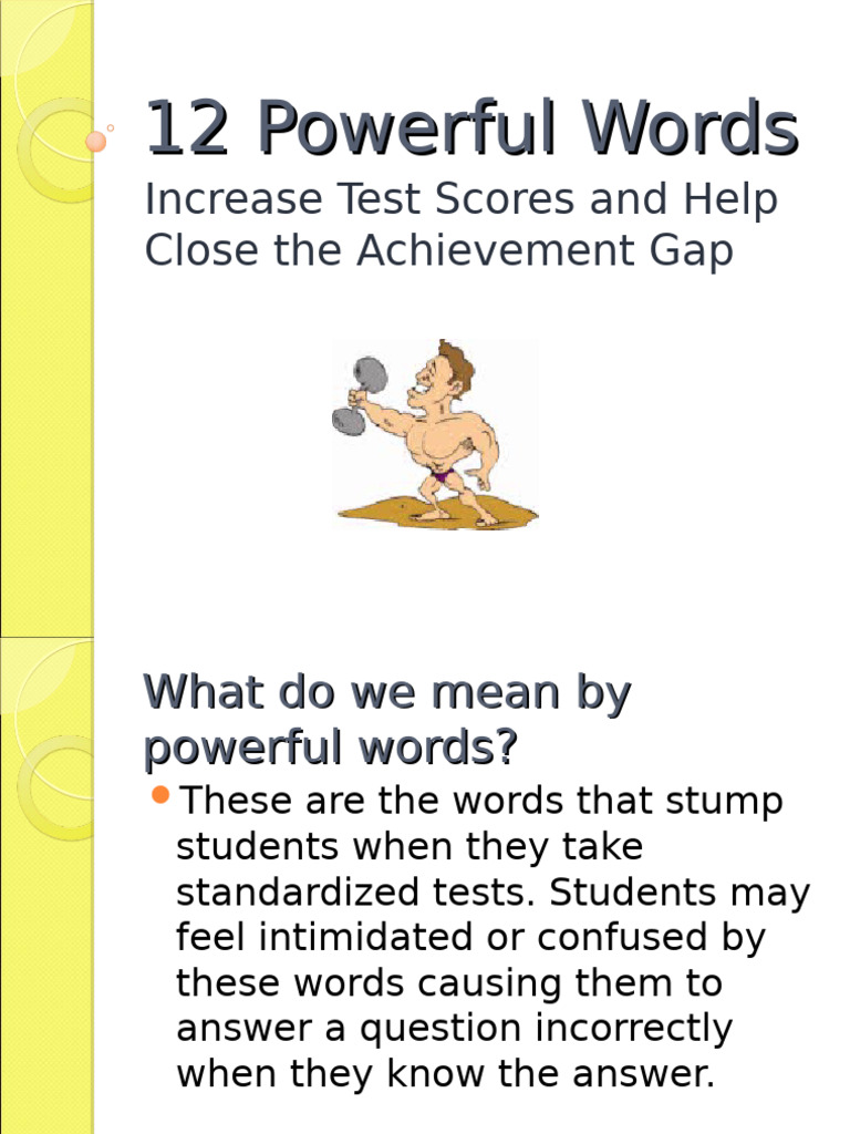 12 Powerful Words for Test Success | PDF | Learning | Cognition