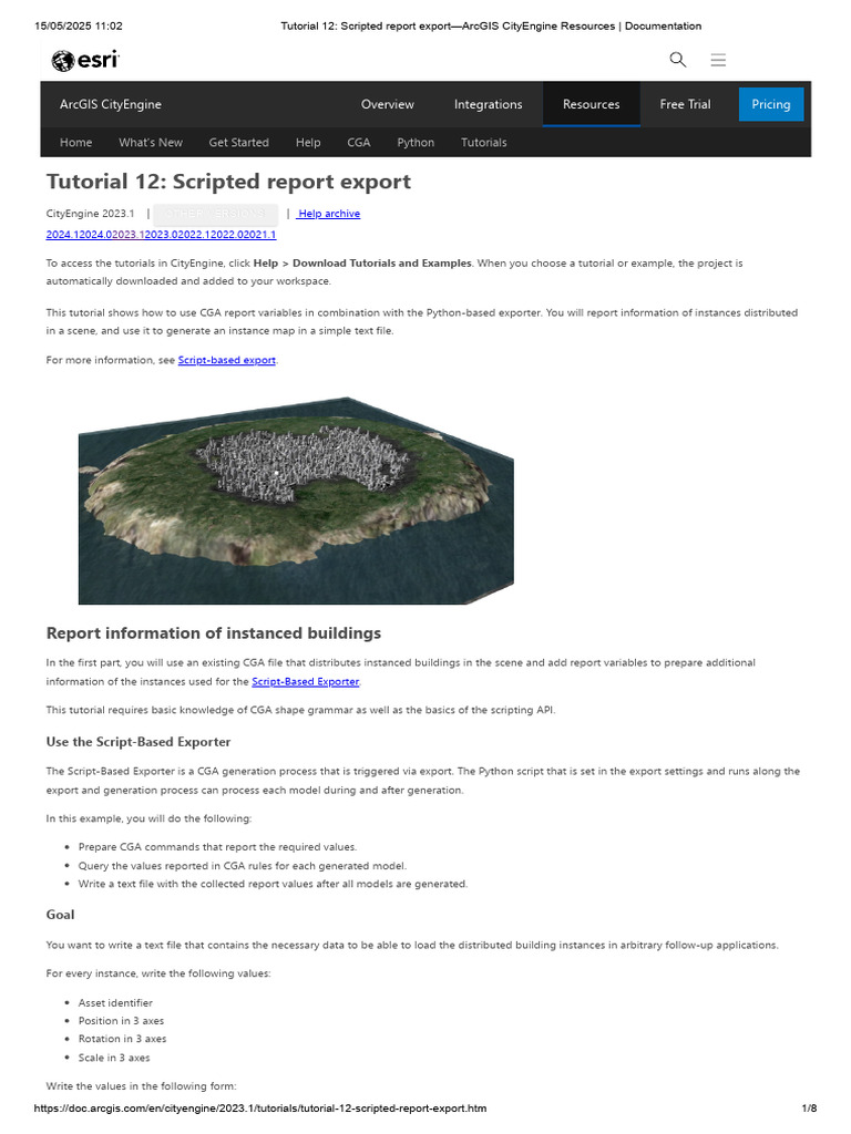 Tutorial 12 - Scripted Report Export-ArcGIS CityEngine Resources ...