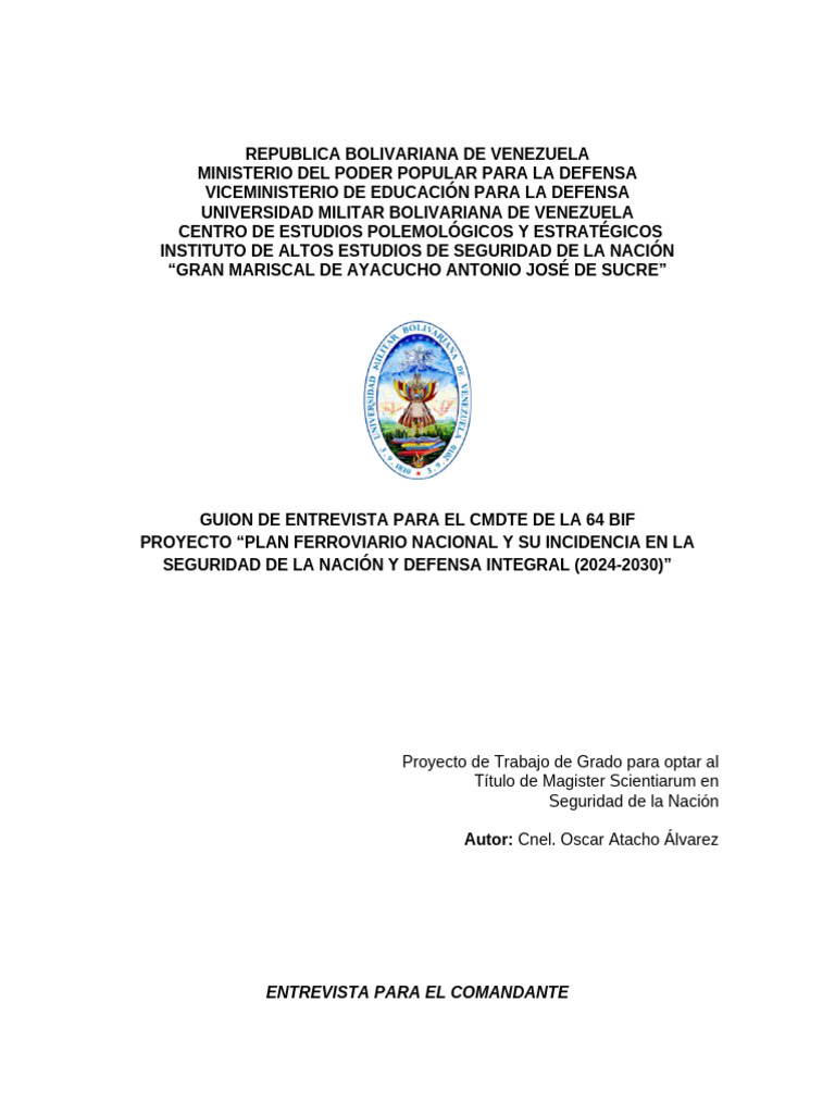 Entrevista para El Cmdte de La 64 Bif 25 Abril | PDF