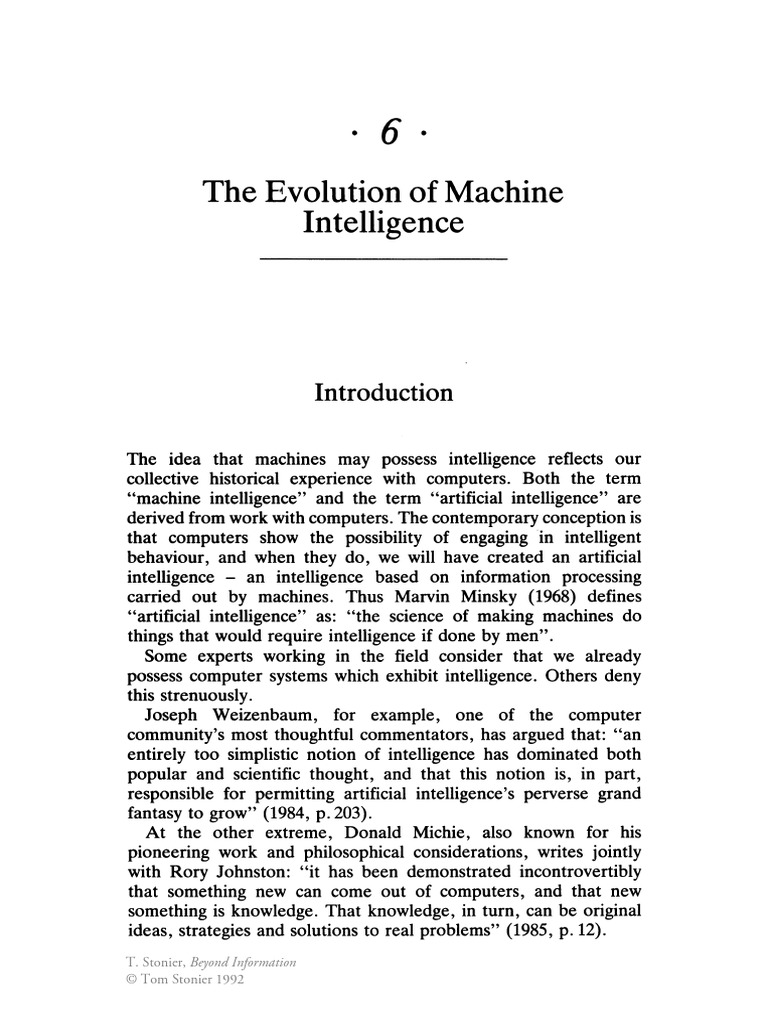 The Evolution of Machine Intelligence | PDF | Artificial Intelligence ...