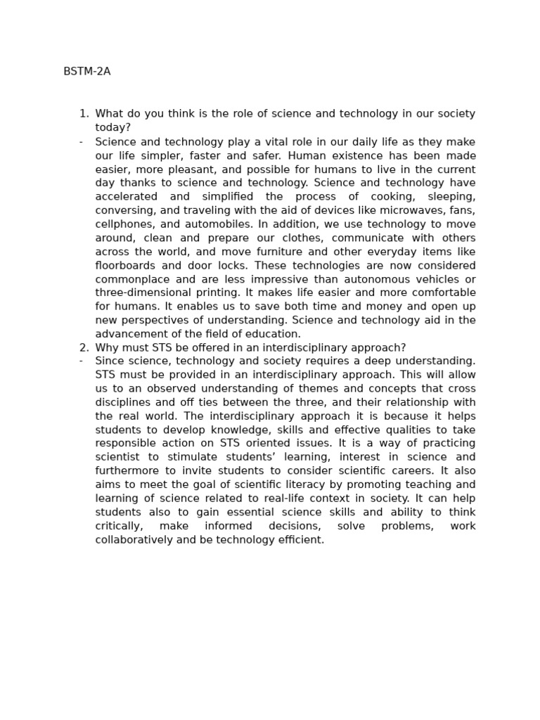 STS. Activity 3 | PDF