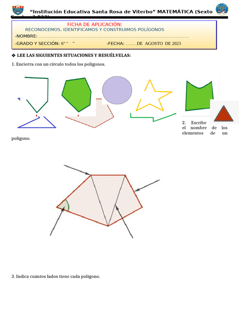 Ficha Aplicativa de Polígonos | PDF