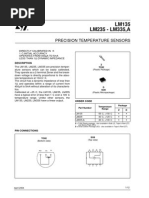 LM3 5 Precisio N Centigrad e Temperatur e Sensor S: Features | PDF ...
