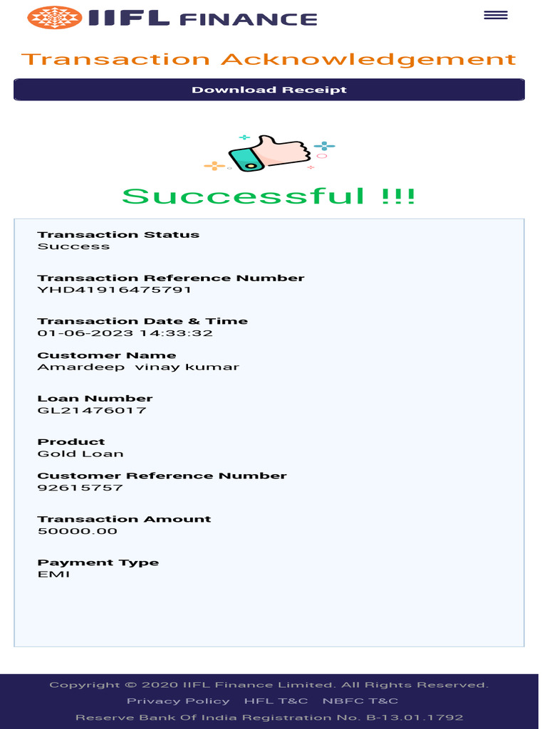 Payment Response Page | PDF