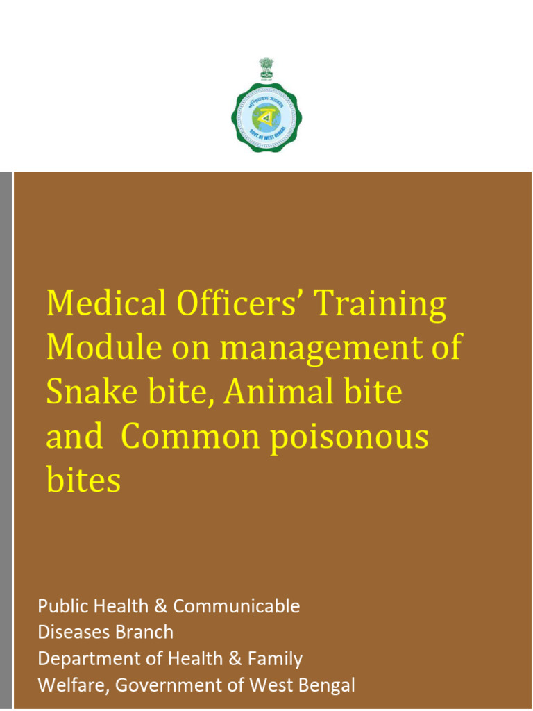 M.O .Training Module On Management of Snake Bite Final Edit (1st ...