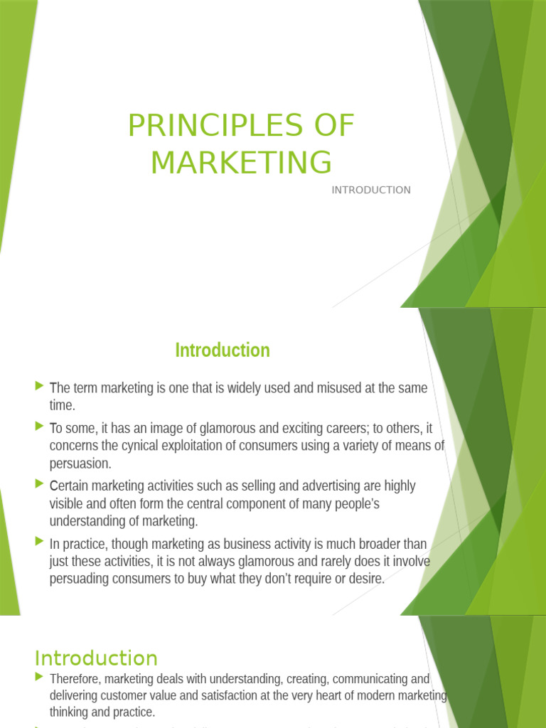 Lesson 1 PRINCIPLES OF MARKETING | PDF | Marketing | Sales