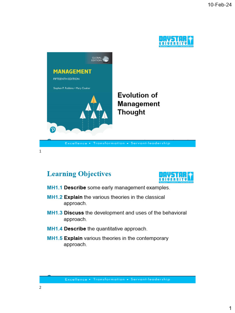 Evolution of Management Thought SV | PDF | Quality Management | Business