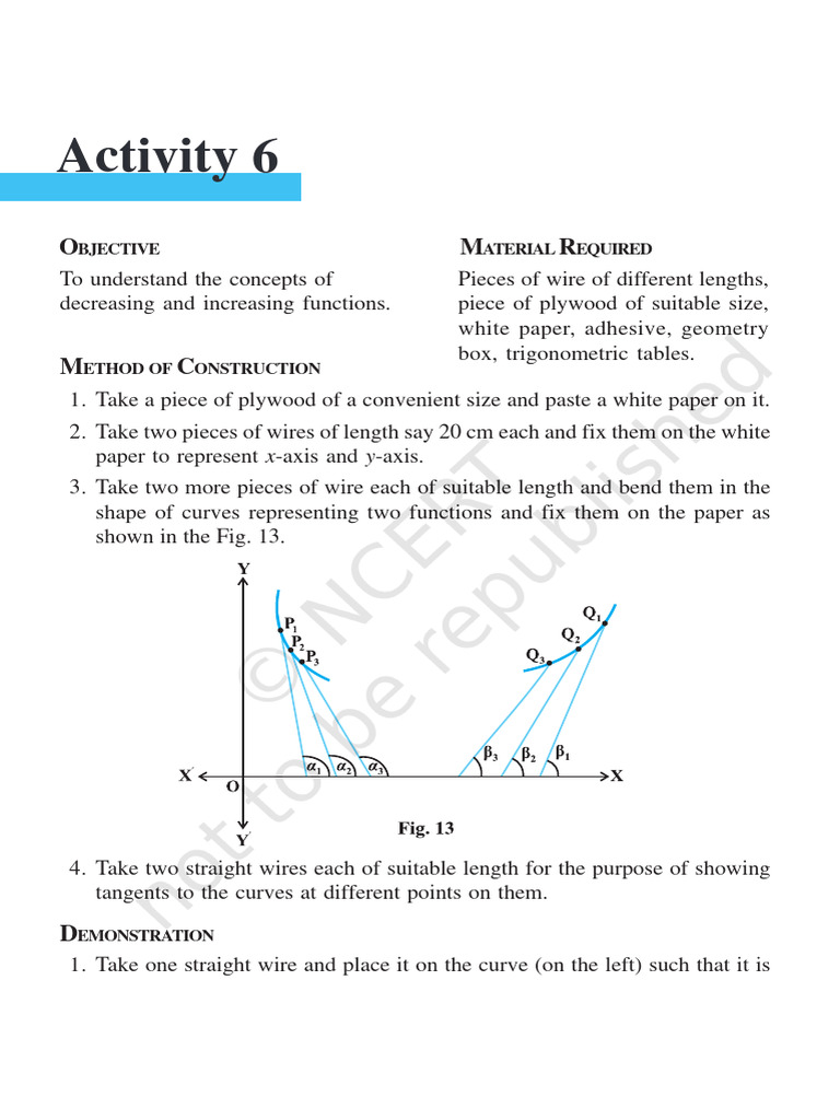 Class - XII, Activities - 6 To 10 | PDF | Trigonometric Functions | Angle
