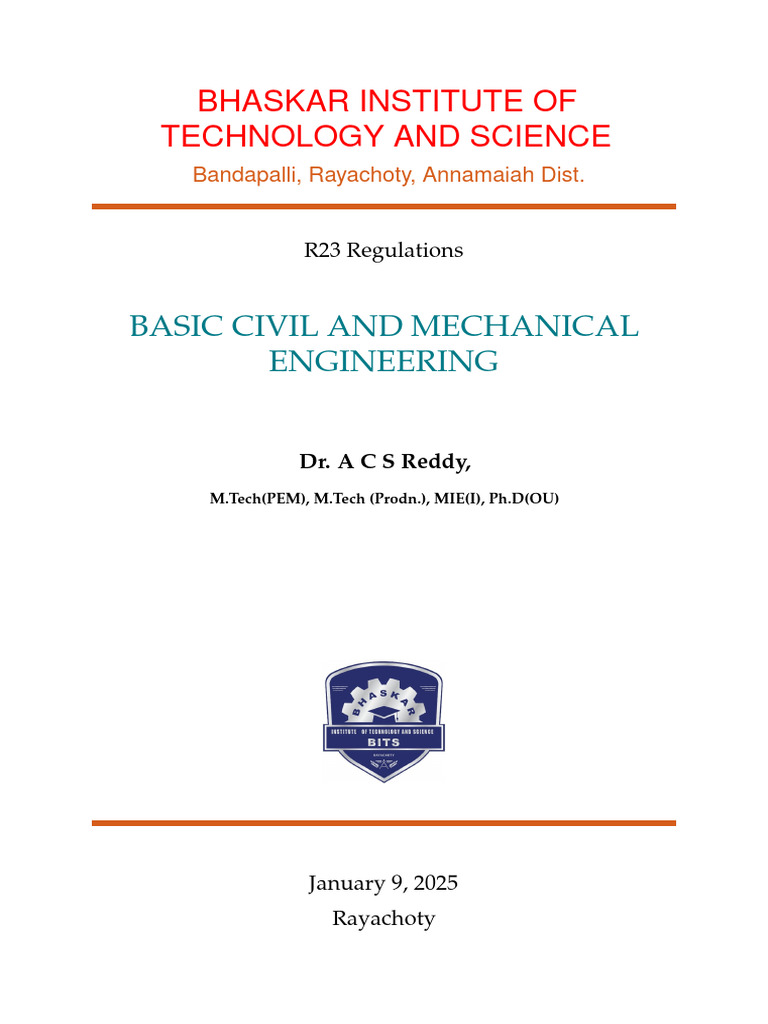 Basic Civil and Mechanical Engineering | PDF | Civil Engineering ...