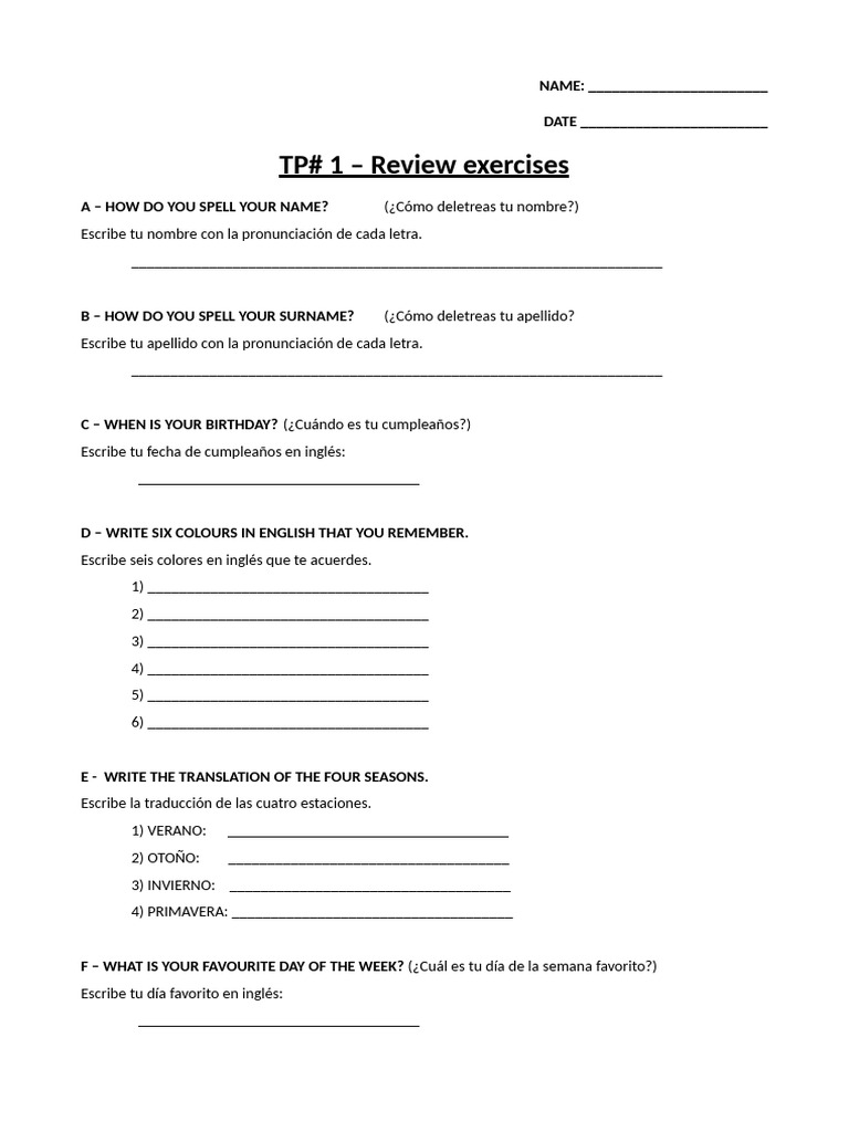 TP # 1 - 1st & 2nd Form | PDF | Sintaxis | Lingüística