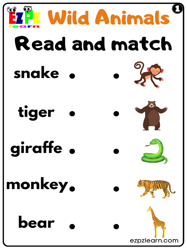 1 Wild Animals Read and Match | PDF