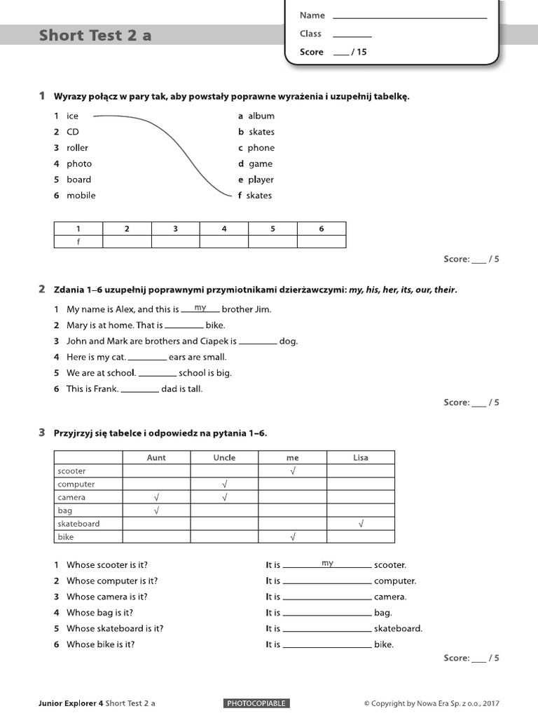 Junior Explorer 4 Unit 2 | PDF