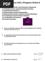 AP Precalculus Practice MCQs For Unit 2A | PDF | Function (Mathematics) | Exponential Function