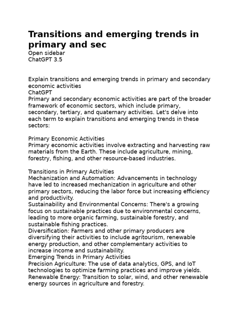 Transitions and Emerging Trends in Primary and Sec20240501224158 | PDF ...