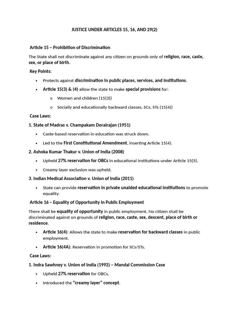 Equality and Non-Discrimination Articles | PDF | Discrimination ...