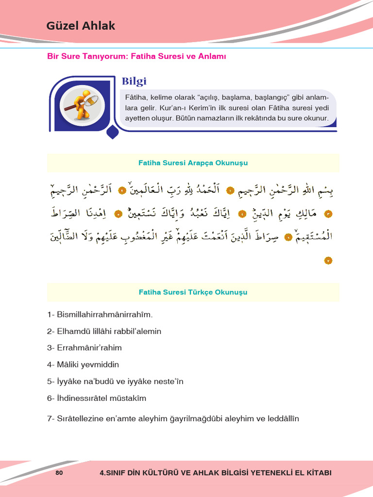 433bir Sure Taniyorum Ftiha Suresi Ve Anlami | PDF