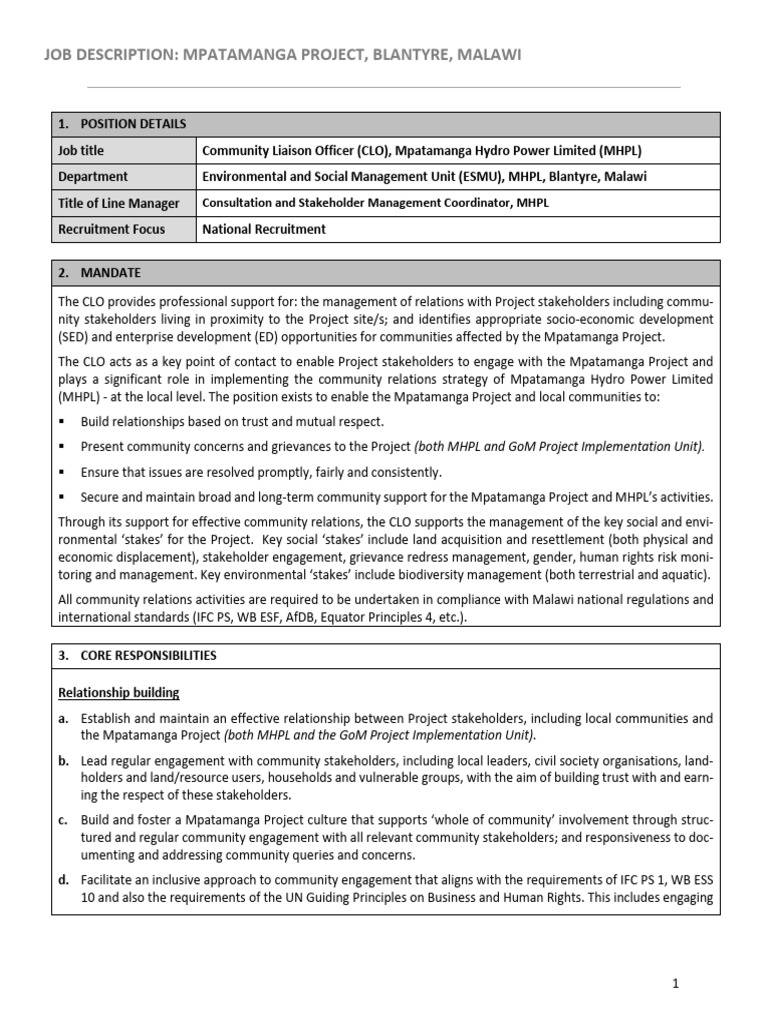 Community Liaison Officer Role Overview | PDF | Community | Communication