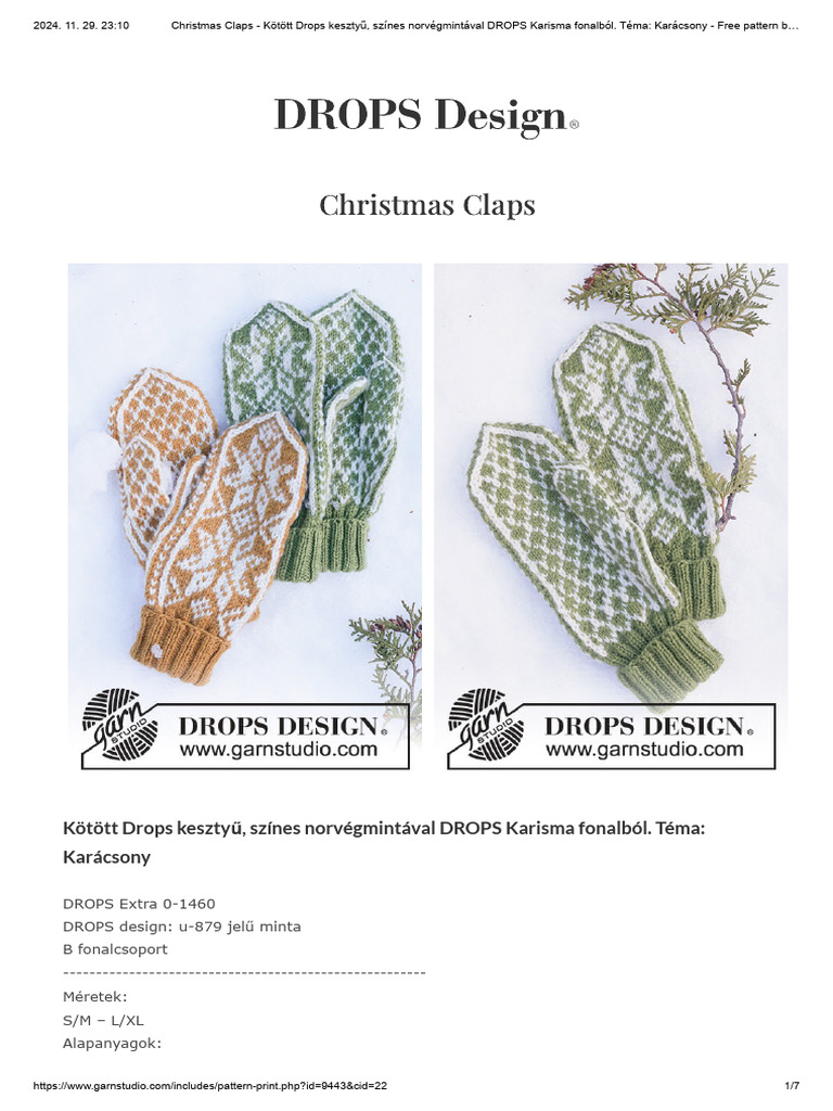 Christmas Claps - Kötött Drops Kesztyű, Színes Norvégmintával DROPS ...