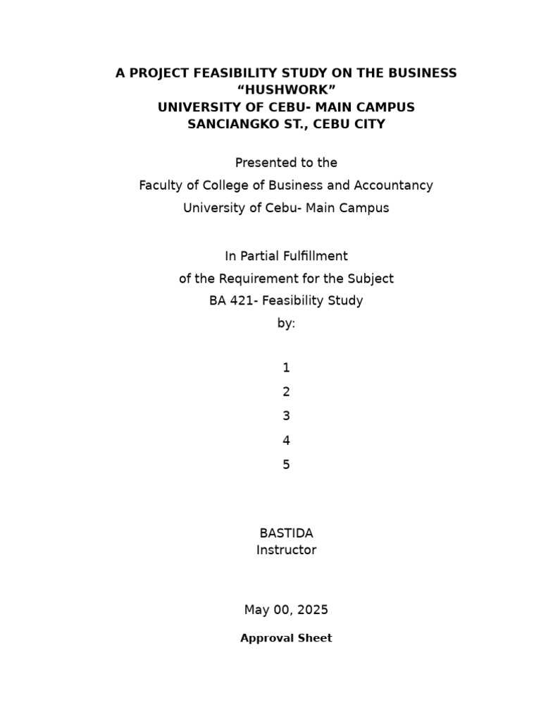 Feasib Study On The Business | PDF | Business | Economies