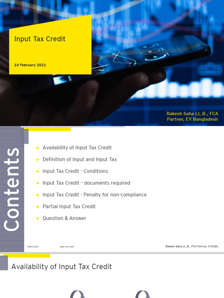 B. Input Tax Credit-Unlocked | PDF | Value Added Tax | Taxes