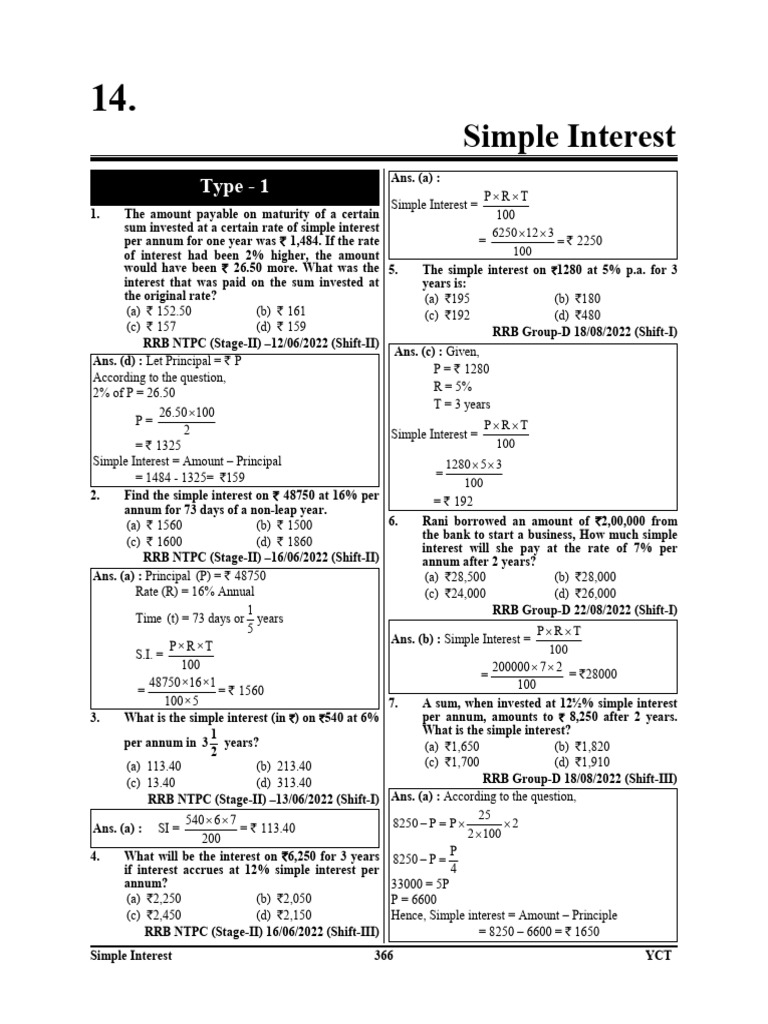 15.Simple Interest | PDF | Interest | Economies