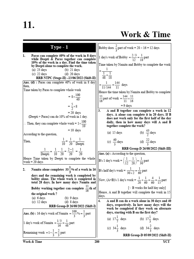 12. Time & Work | PDF