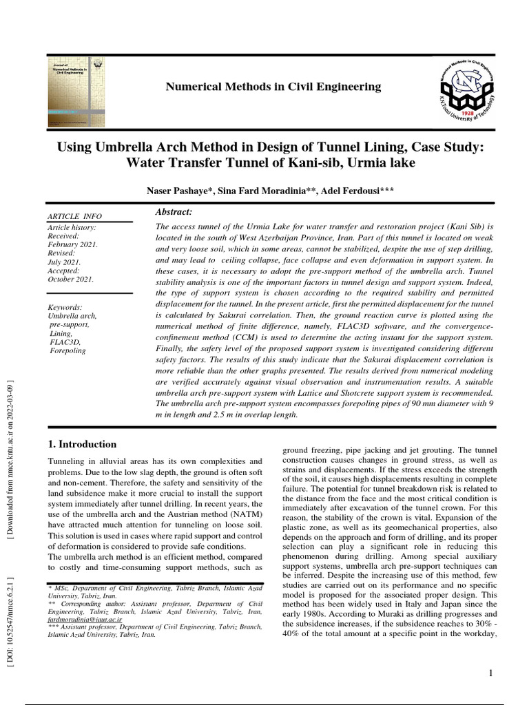 Using Umbrella Arch Method in Design of | PDF | Geotechnical ...