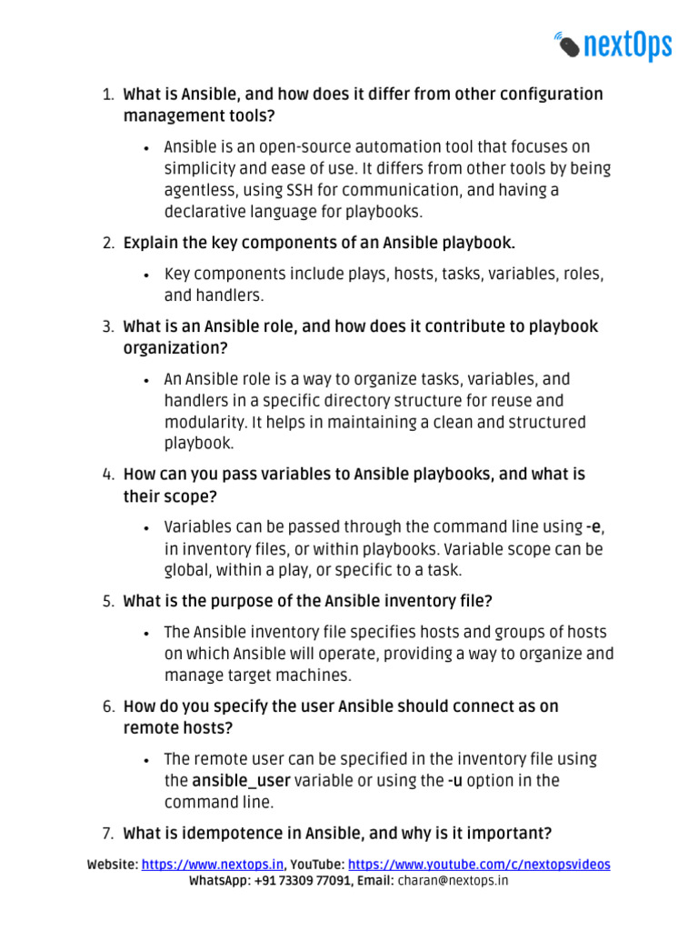 Ansible Interview Questions | PDF | Software Engineering | Software