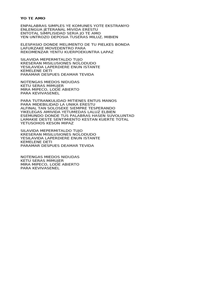 Yo Te Amo | PDF