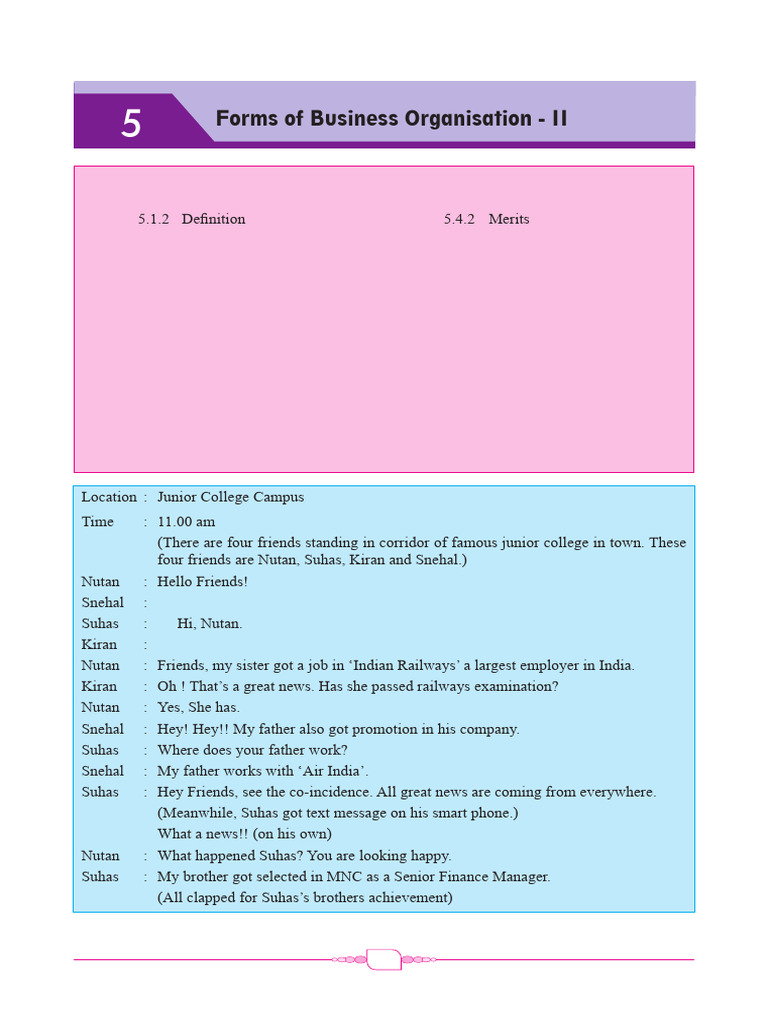 MH Board Class 11 Forms of Business Organisation - II | PDF ...