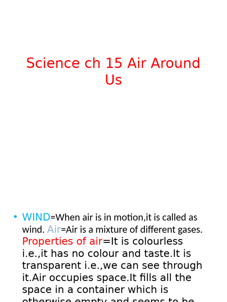 Science CH 15 Air Around Us | PDF | Atmosphere Of Earth | Oxygen