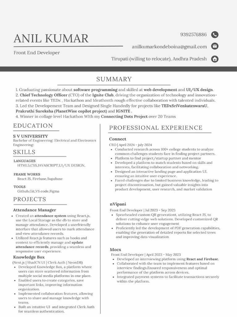 Anil Resume | PDF