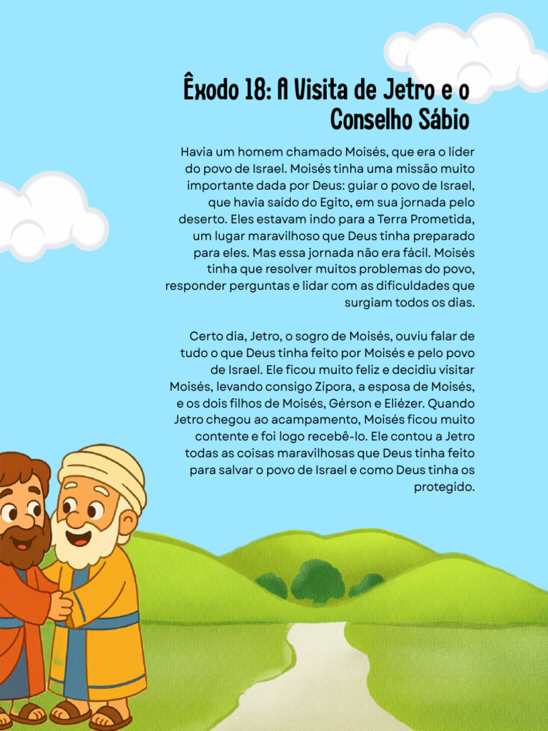 Êxodo 18: A Visita de Jetro e o Conselho Sábio | PDF | Moisés | Livro do Êxodo