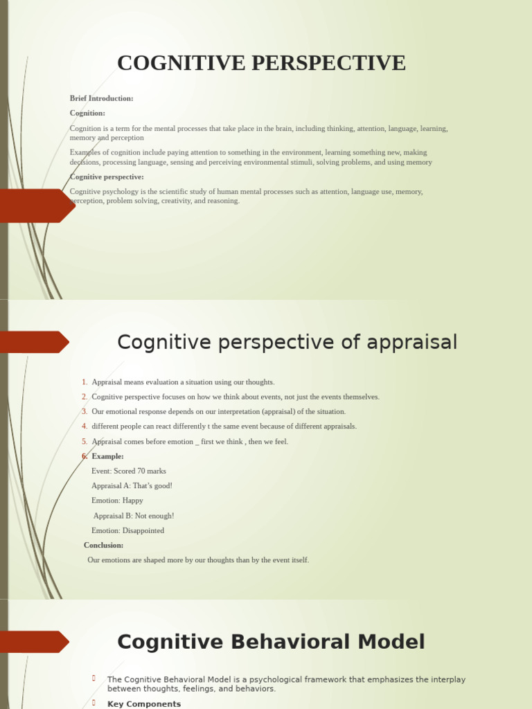 Cognitive Perspective | PDF | Cognitive Behavioral Therapy | Psychotherapy