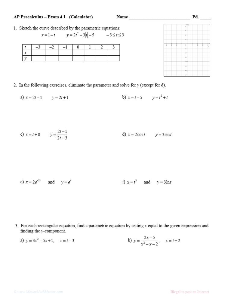 AP Precalculus Exam and Quiz Problems | PDF | Mechanics | Applied ...