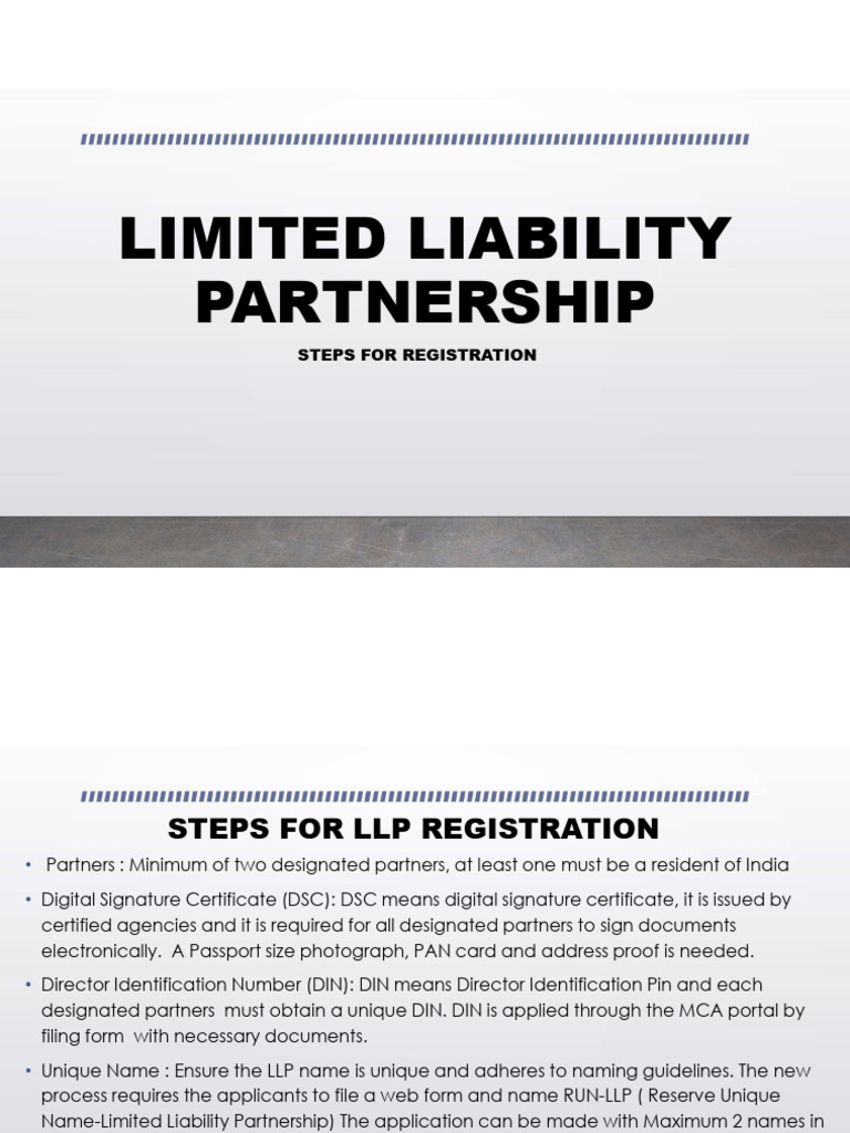 LLP Registration | PDF