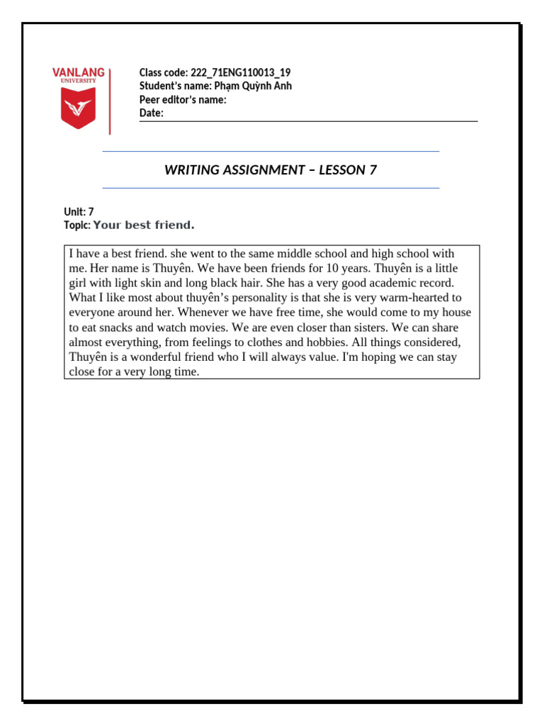 Template Writing Assignment | PDF
