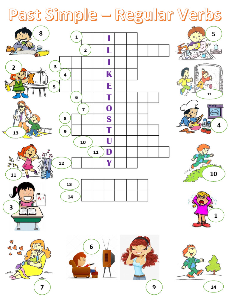 Crossword Regular Verbs | PDF