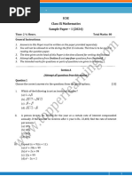 ICSE Class9 Maths Sample Paper | PDF | Triangle | Elementary Mathematics