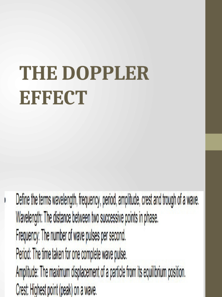The Doppler effect 2018 term 1 | PDF | Doppler Effect | Waves
