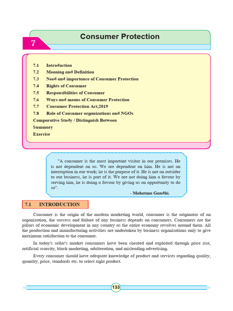 Class 12 Consumer Protection | PDF | Consumer Protection | Goods
