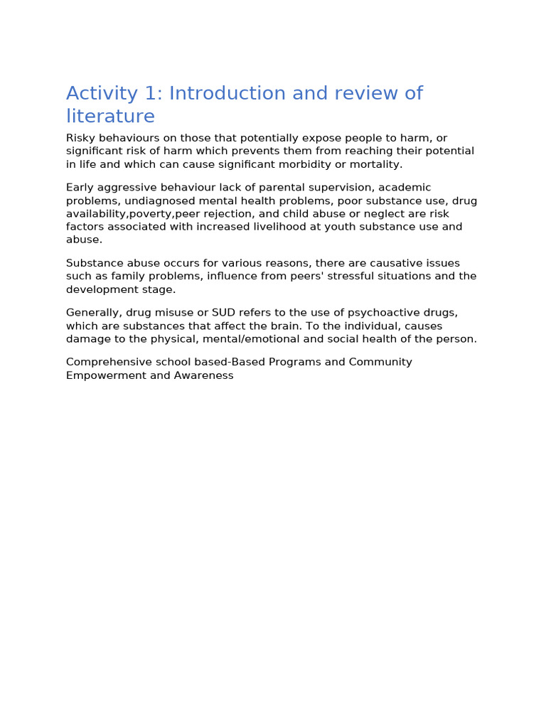 Activity 1introduction and Review of Literature | PDF